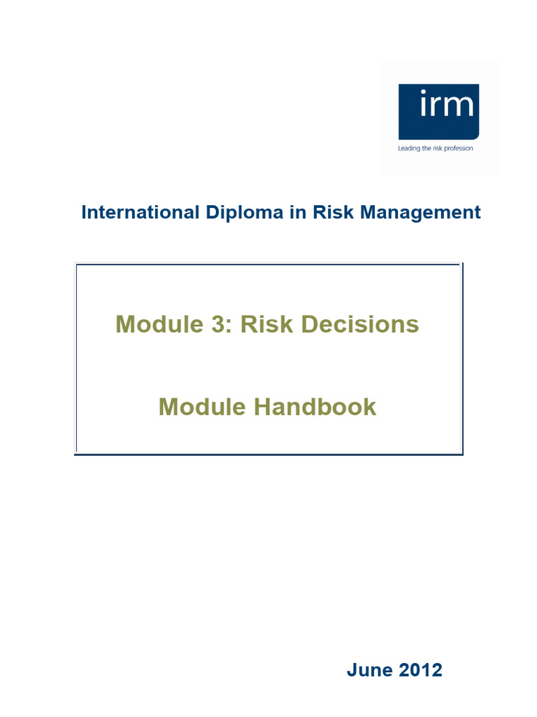 Module 3: Risk Decisions: International Diploma in Risk Management ...
