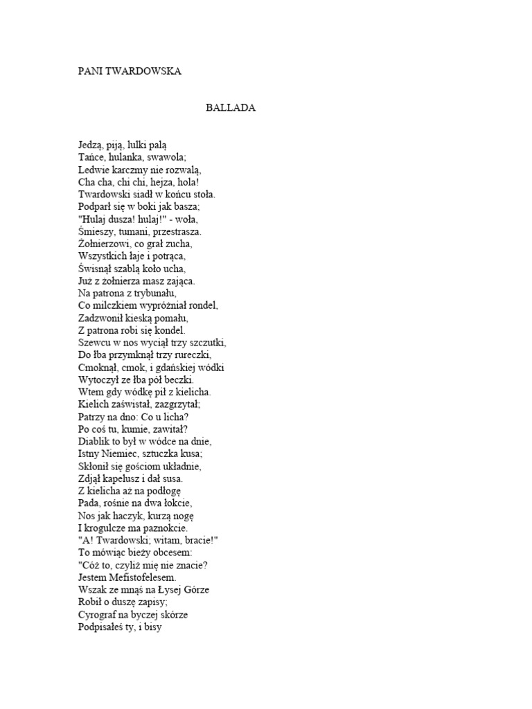 Pani Twardowska NF | PDF