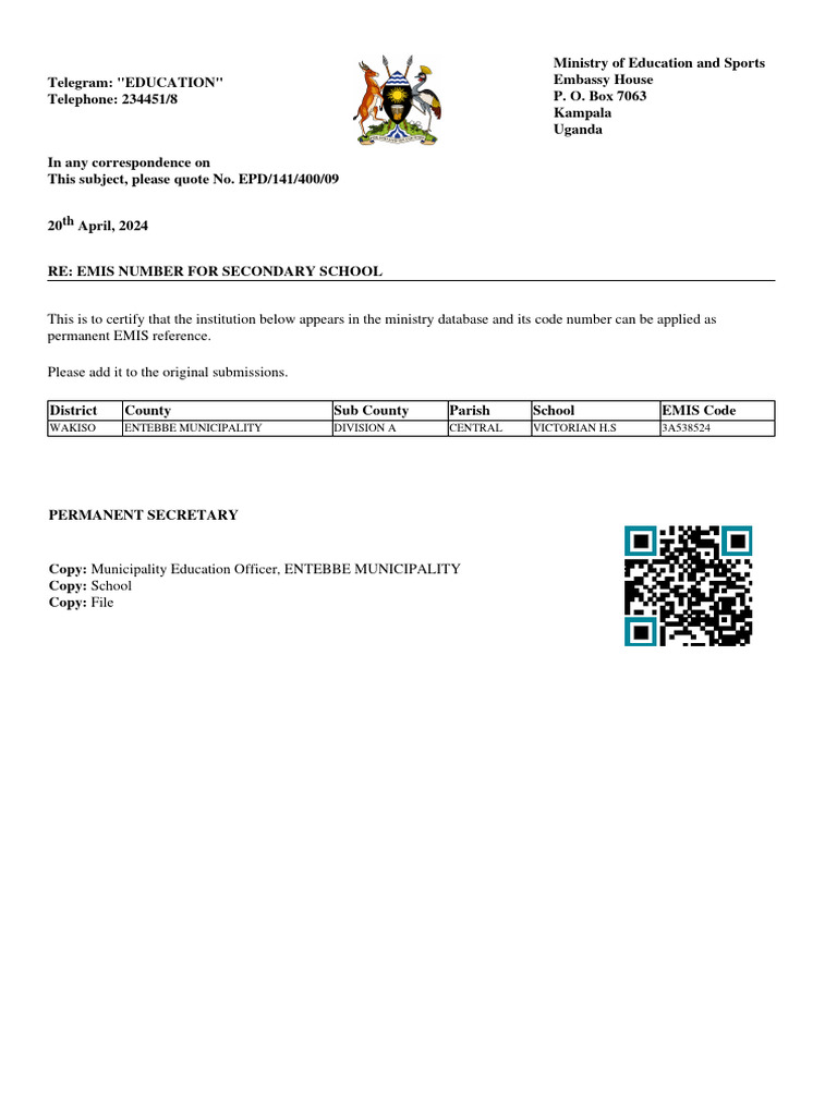 3A538524 Emis Number Certificate | PDF