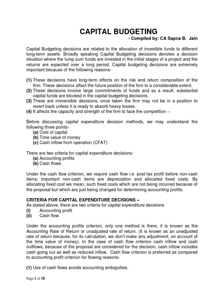 Capital Budgeting | PDF | Net Present Value | Internal Rate Of Return