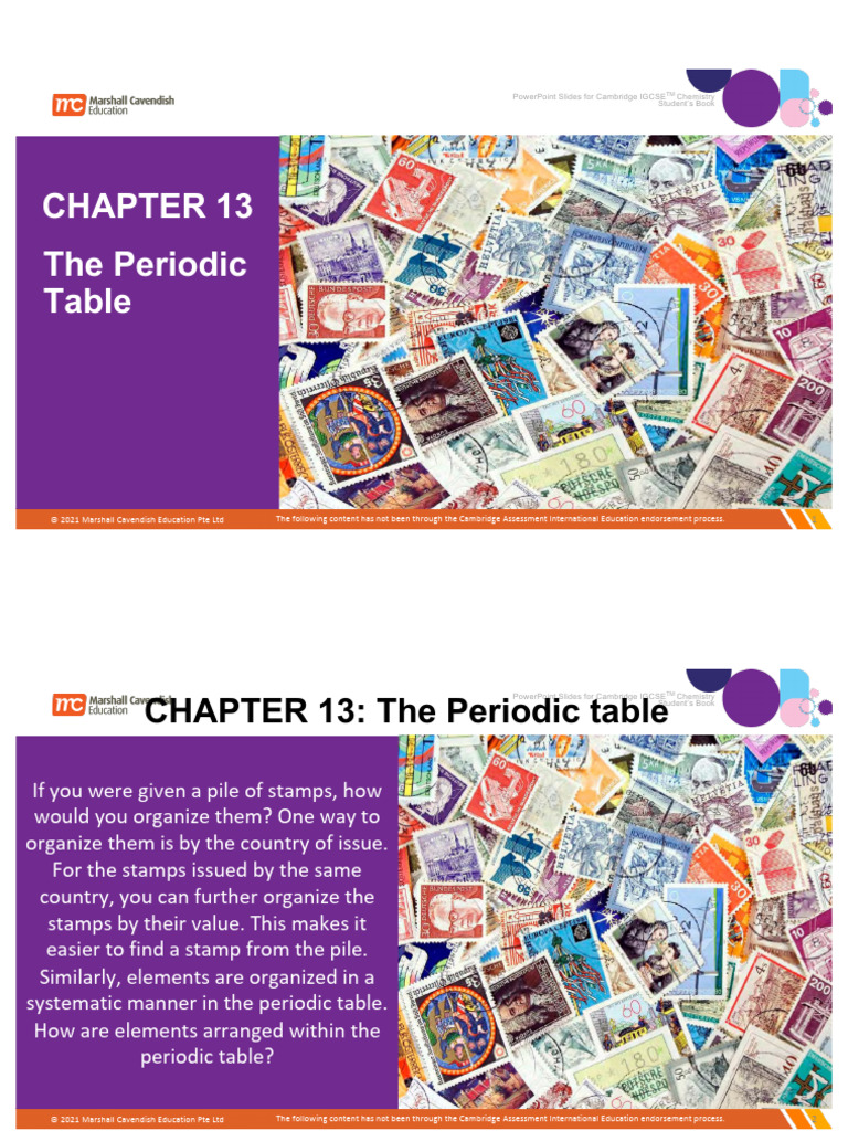 Chapter 13 - The Periodic Table | PDF | Chemistry | Transition Metals
