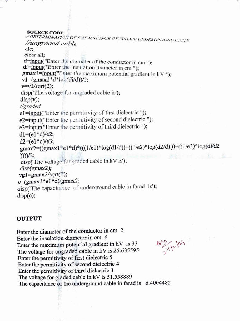 capacitance of UG cable | PDF