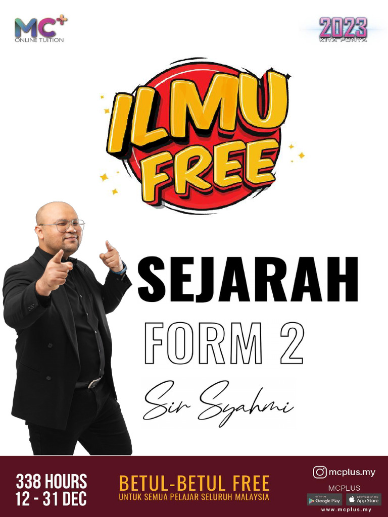 Seminar Ilmufree Form 2 Sej MR Syahmi 28-12-2023 Ganti Sir Halim | PDF | Malaysia