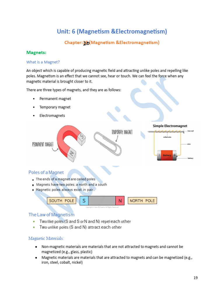 Physics Note (Ch-20) | Download Free PDF | Magnet | Magnetism