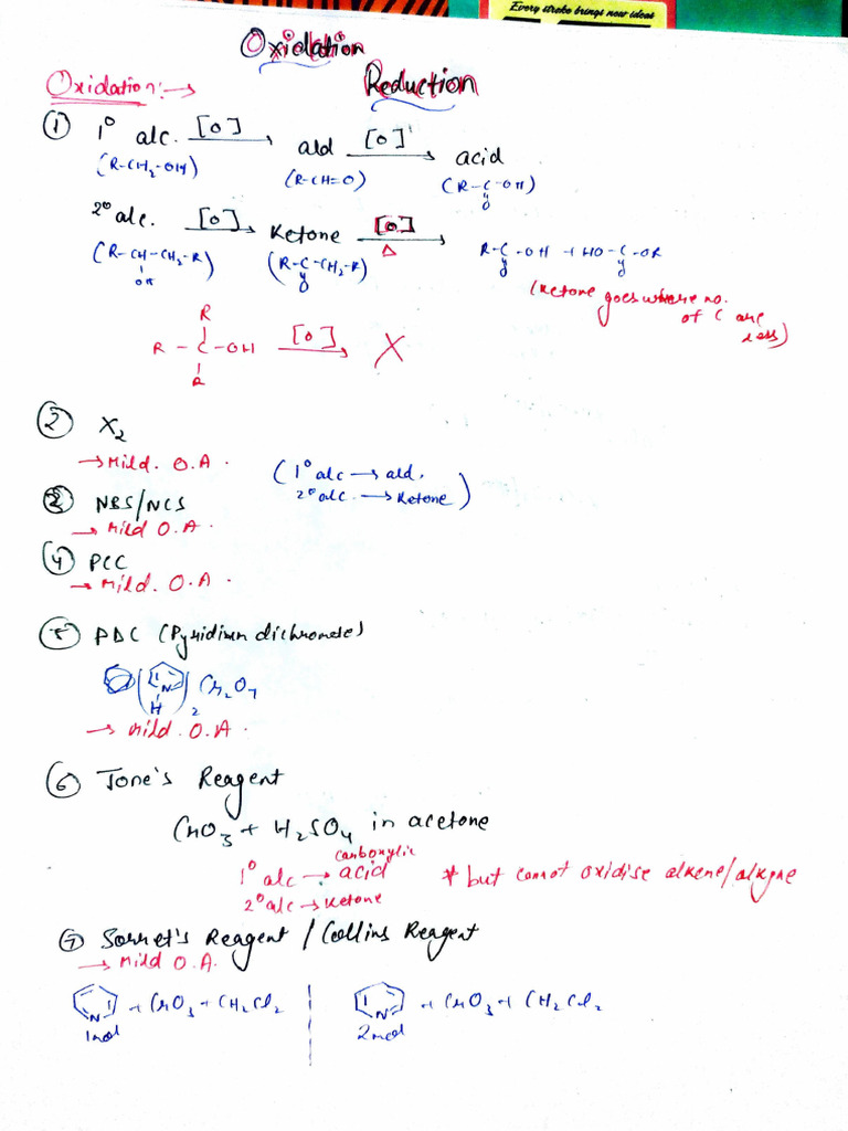 Oxidation Reduction Short Notes | PDF | Chemistry | Organic Chemistry