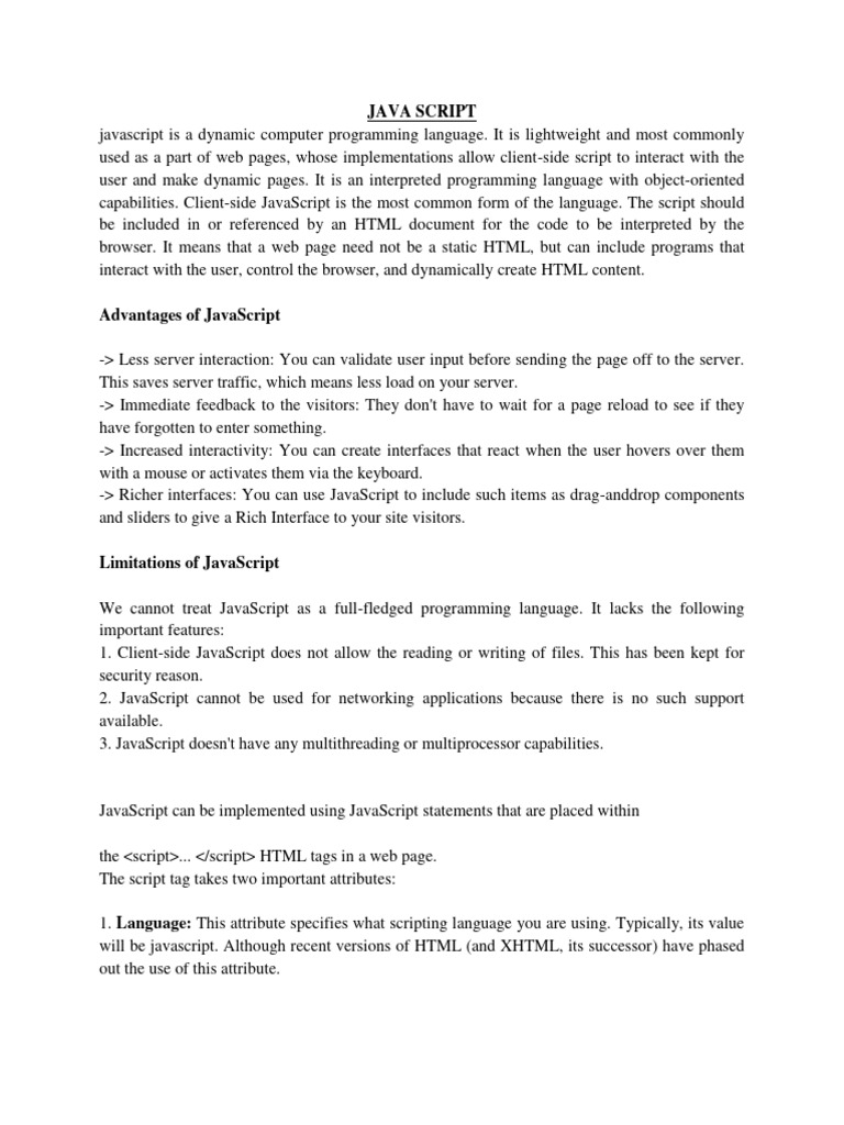 Java Script | PDF | Dynamic Web Page | Java Script Java Script | PDF | Dynamic Web Page | Java Script