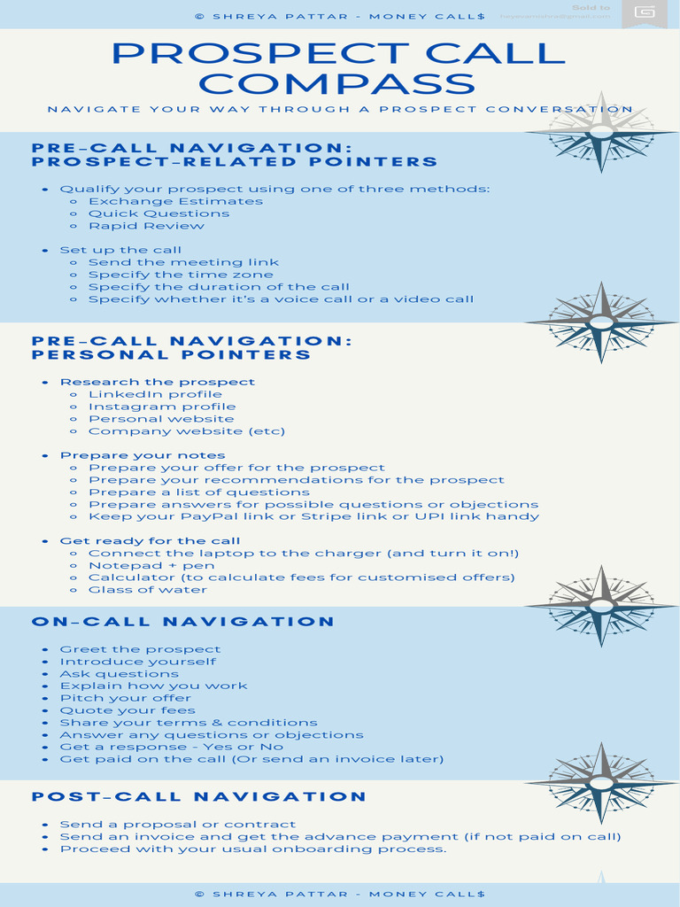 Money Call$ Bonus 6 - Prospect Call Compass | PDF | Career & Growth ...