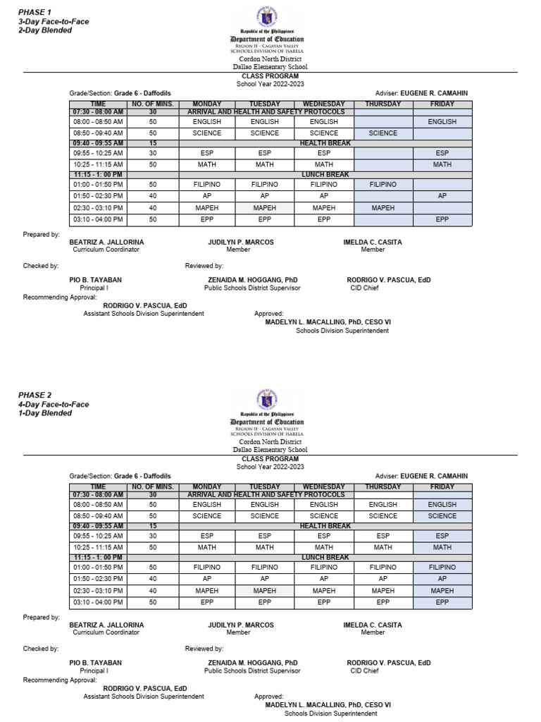 G6 Class Prog 2022 Final | PDF | Public Administration | Government