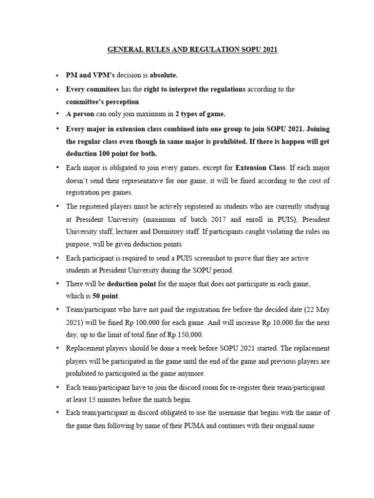 General Rules and Regulation 2021 Copy 2 | PDF | Career & Growth