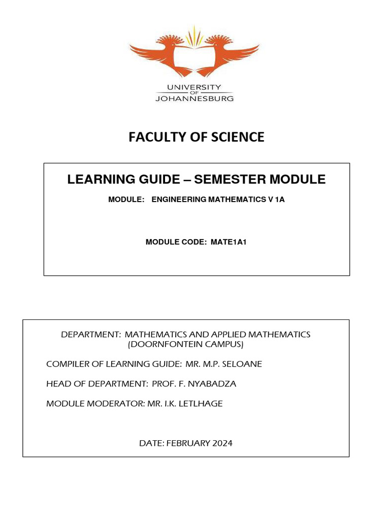 Engineering Mathematics V1A Guide | PDF | Complex Number ...