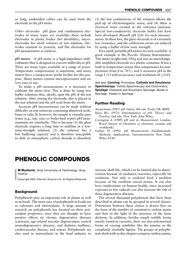 2003 Murkovic Phenolic Compounds | PDF | Phenolic Content In Wine ...