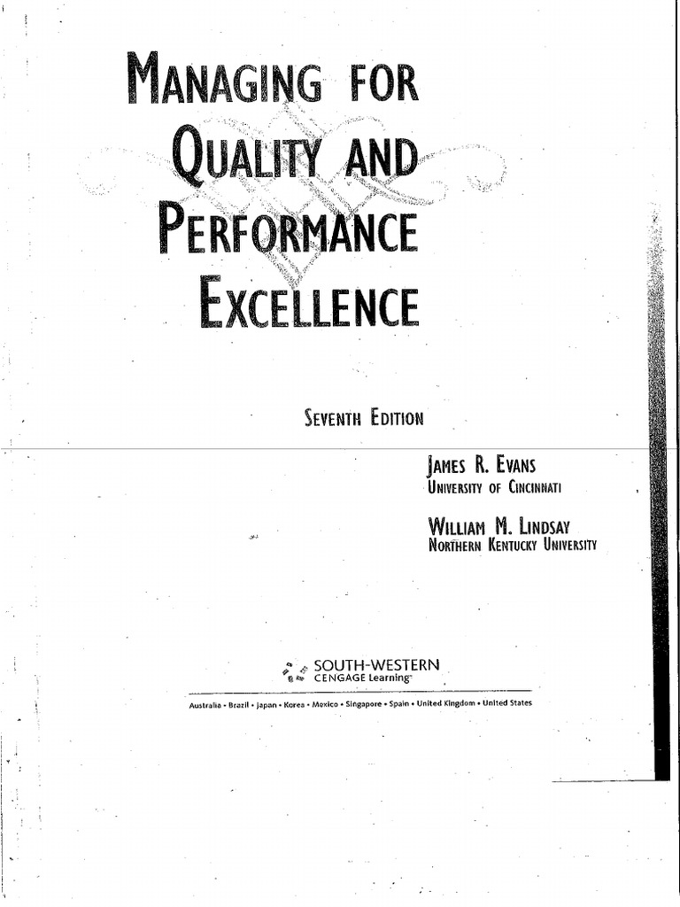Managing For Quality and Performance Excellence | PDF