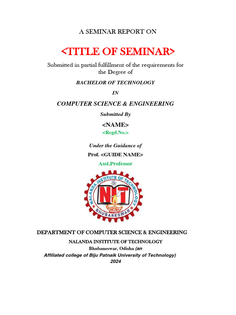 Seminar Report Format | Download Free PDF | Science