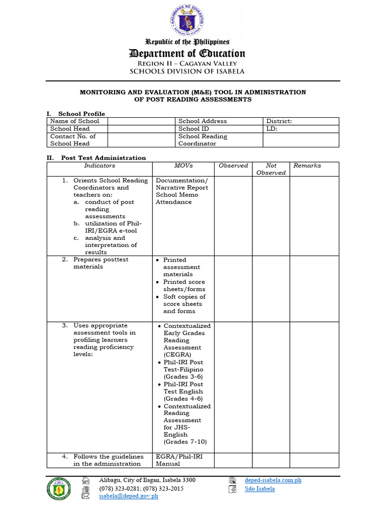 Monitoring Tool Posttest | PDF | Human Communication | Learning