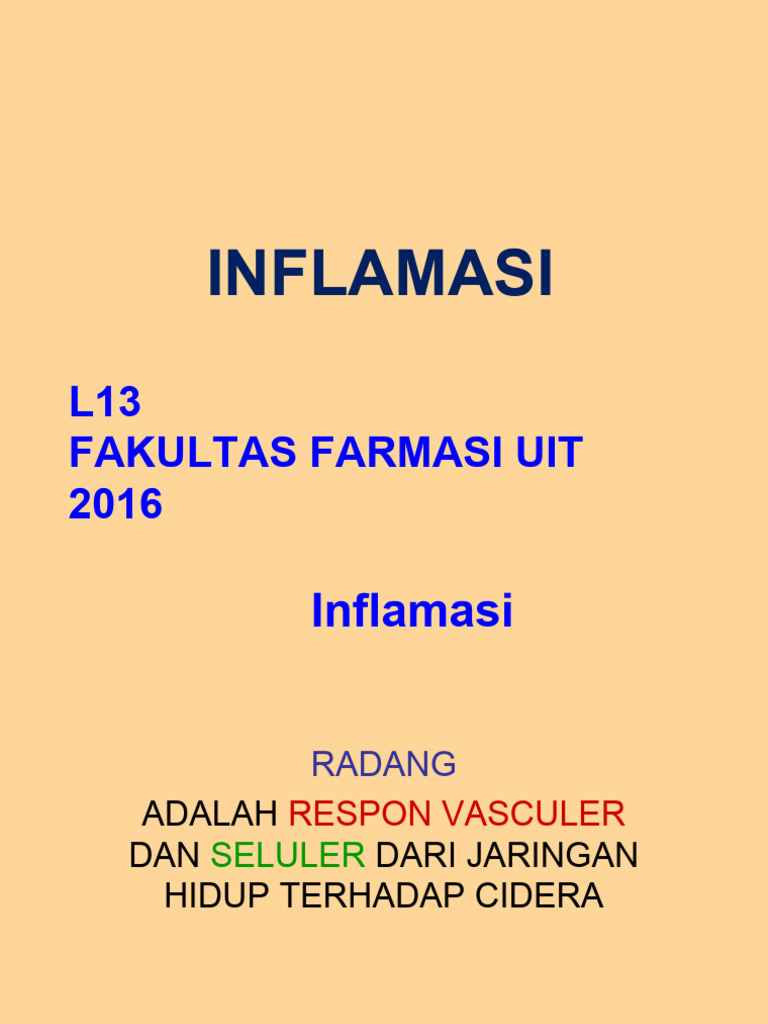 Proses dan Pengobatan Inflamasi | PDF