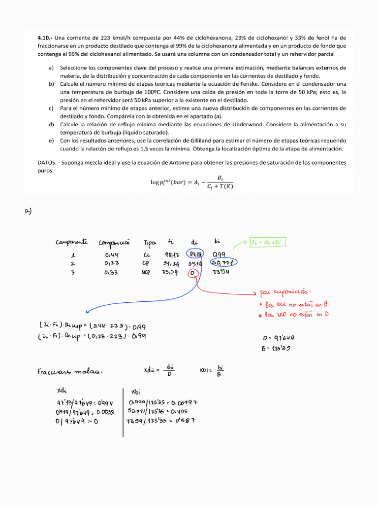 Tarea T2 Rectificación Multicomponente - Carlota Morales | PDF