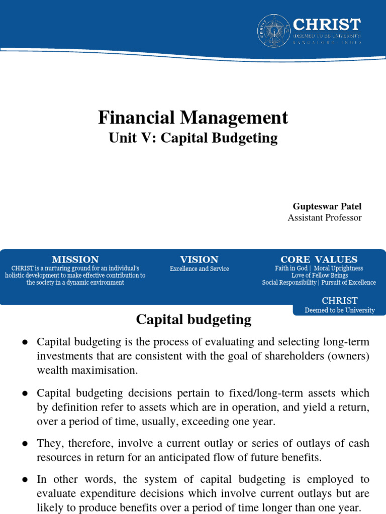 FM Unit 5 | PDF | Investing | Capital Budgeting