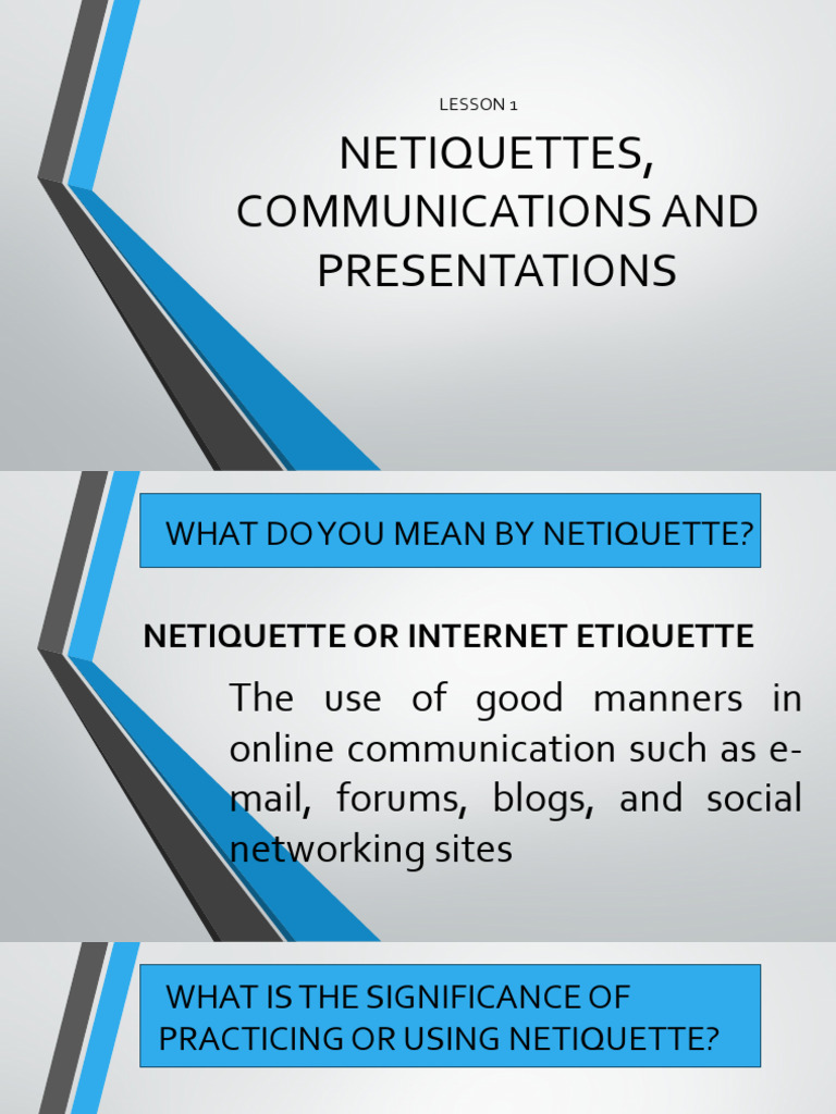 Netiquettes, Communications and Presentations | PDF | Human ...