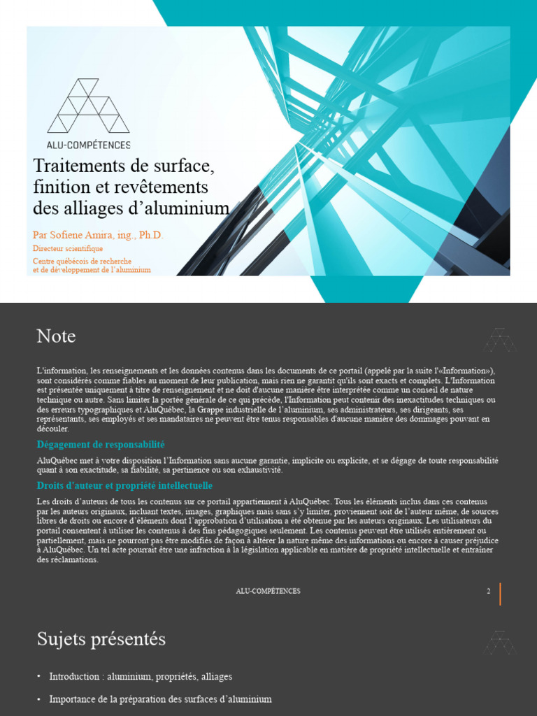 Traitements de Surface Aluminium - Final | PDF | Émulsion | Phosphate