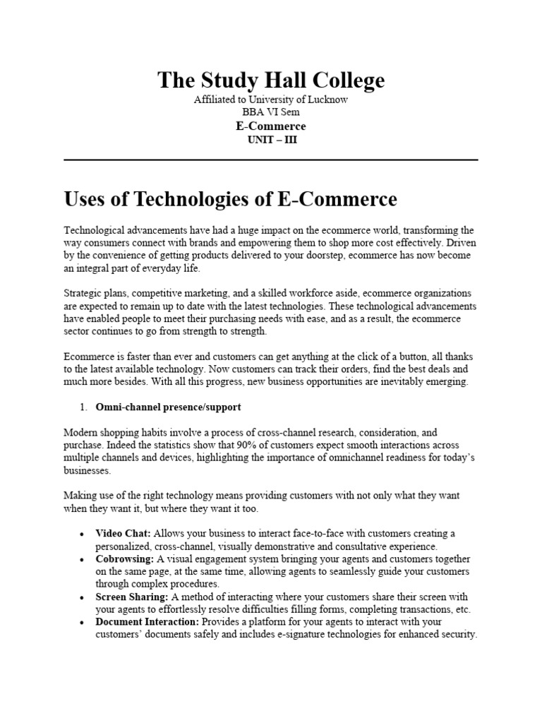 E-COMMERCE Unit - 3 | PDF | Computer Network | World Wide Web