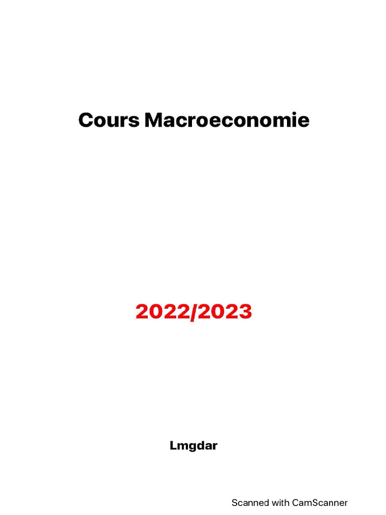 Cours Macroeconomie 20222023 | PDF Cours Macroeconomie 20222023 | PDF