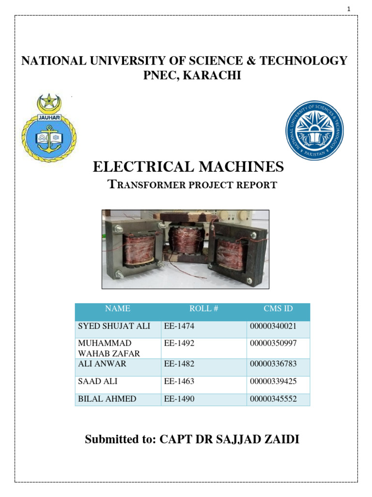 Transformer Project Report: Design & Analysis | PDF | Transformer ...