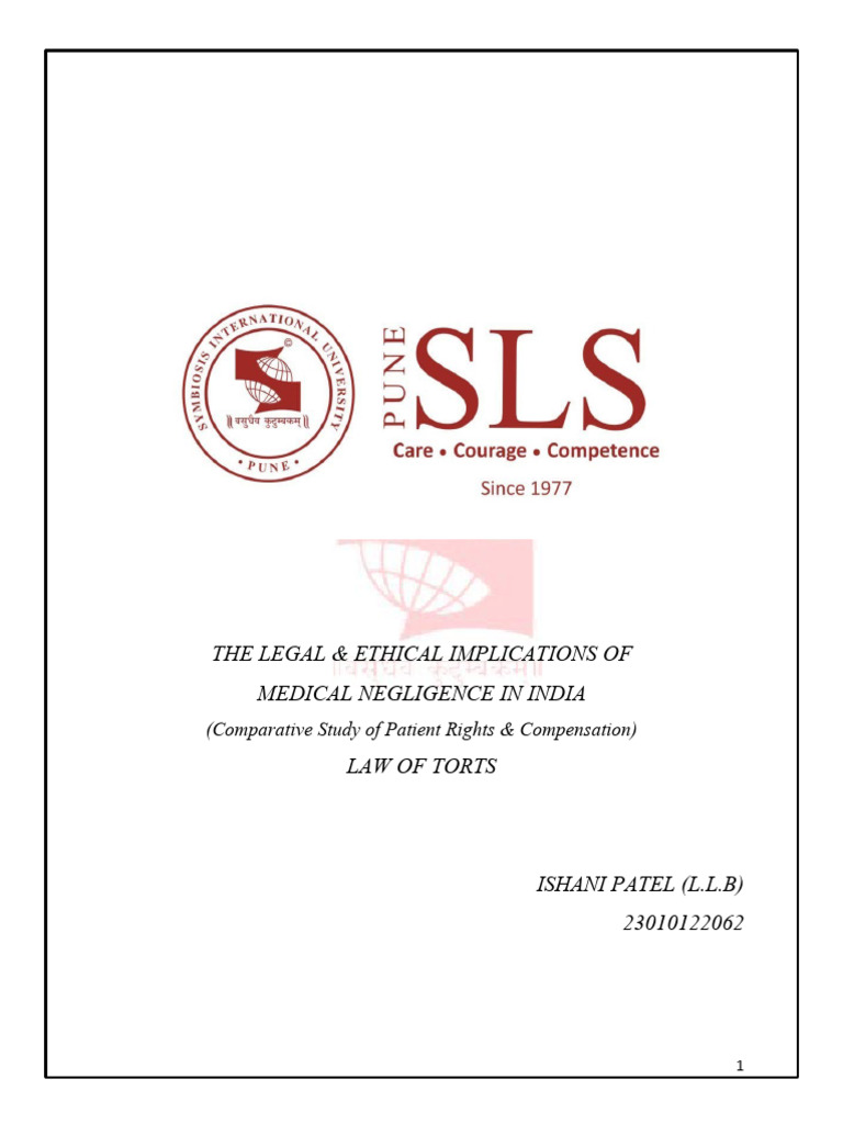 Medical_Negligence_(Law_of_Torts_Internal)_-_23010122062-[1] | PDF ...