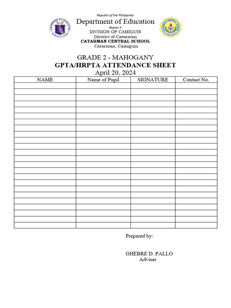 HRPTA Attendance | PDF