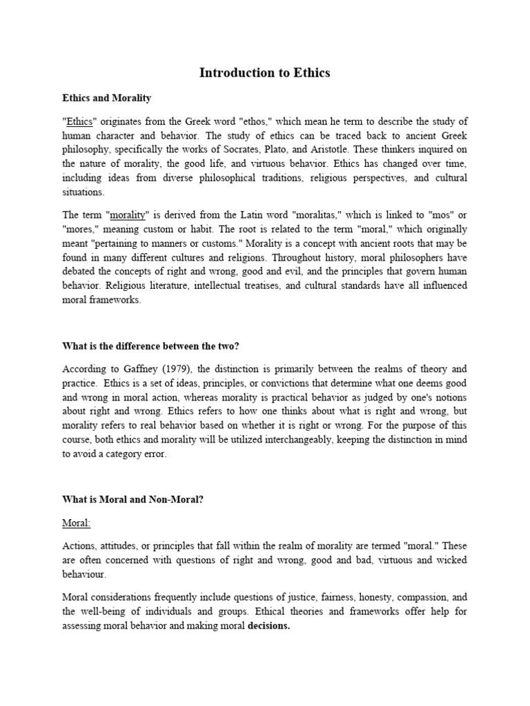 Ethics 1 Pdf Morality Idea