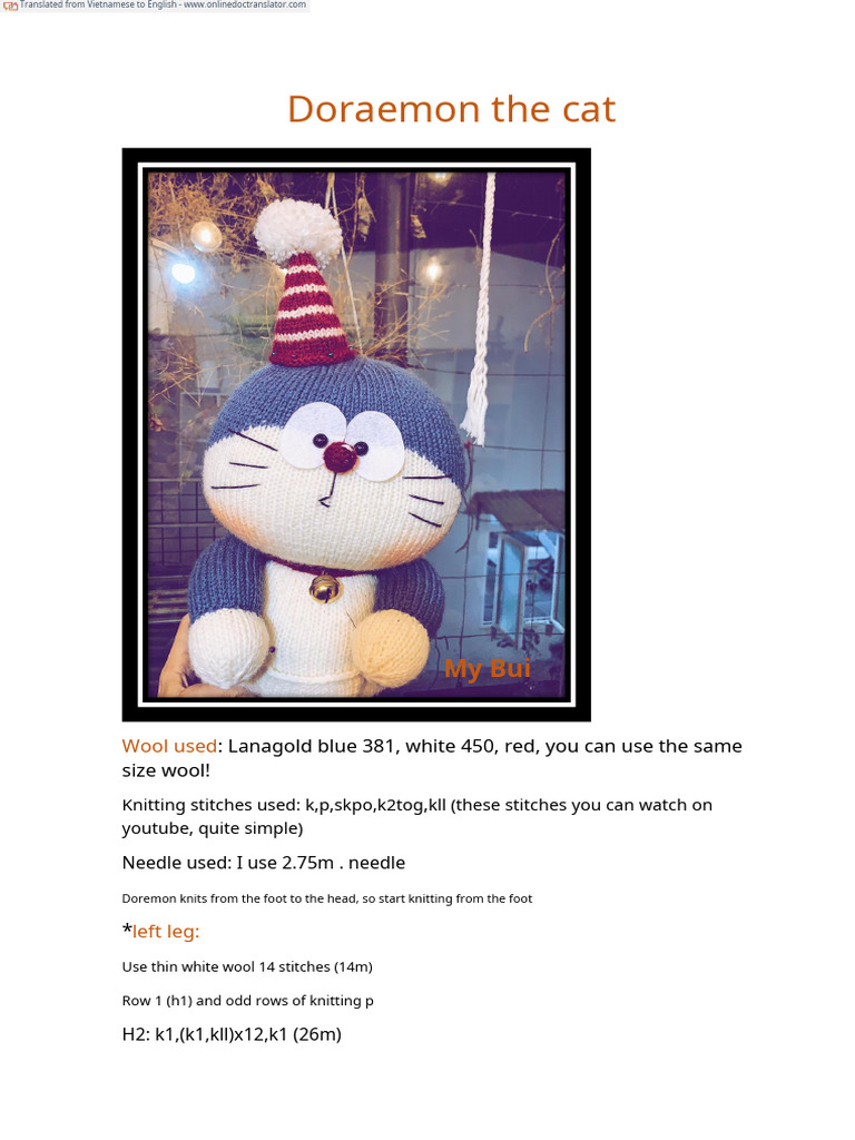 Doraemon | PDF | Knitting | Yarn