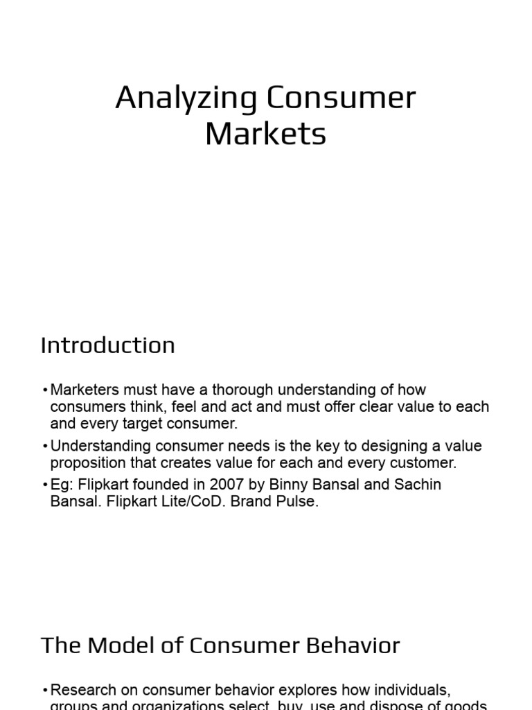 Consumer Market Analysis Guide | PDF | Consumer Behaviour | Behavior