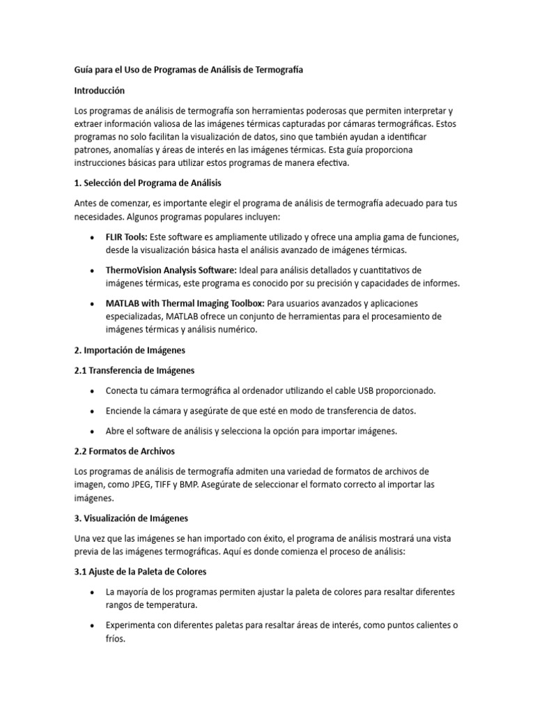 Guía para El Uso de Programas de Análisis de Termografía | PDF ...