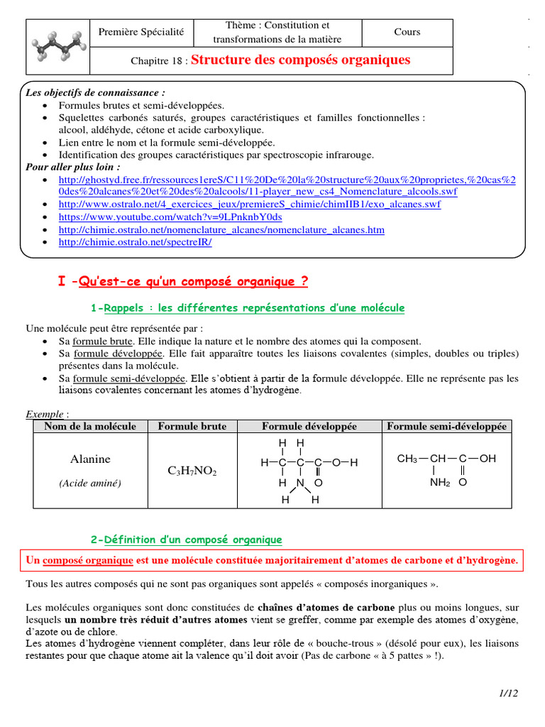 Structure et Nomenclature des Composés Organiques | PDF | Alcane | Cétone