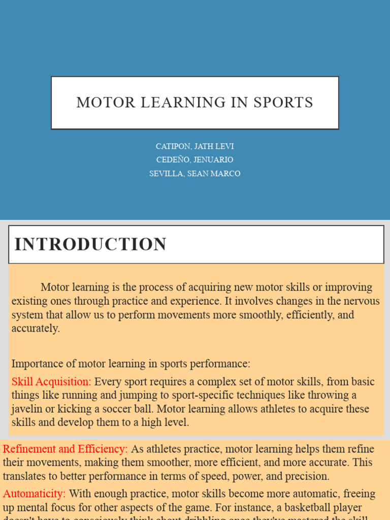 Motor Learning in Sports | PDF | Simulation | Learning