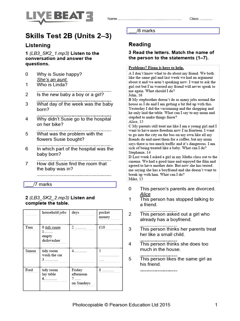 LB3 Skills Test 2B | PDF