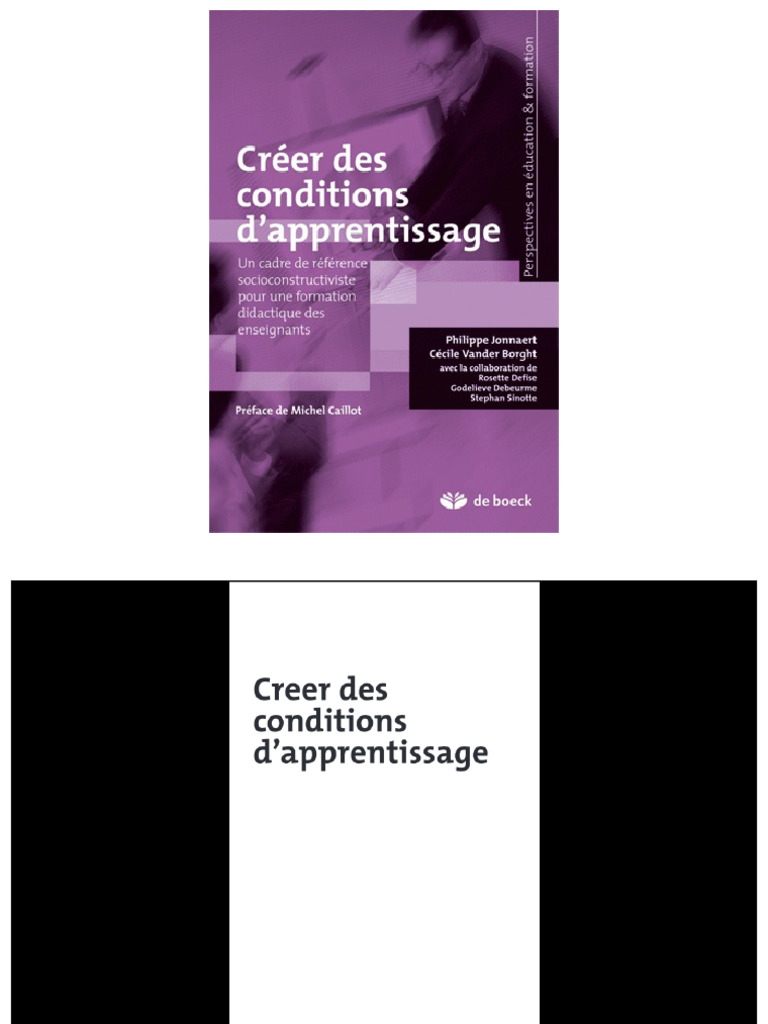 Créer Des Conditions Dapprentissage. Un Cadre de Référence ...