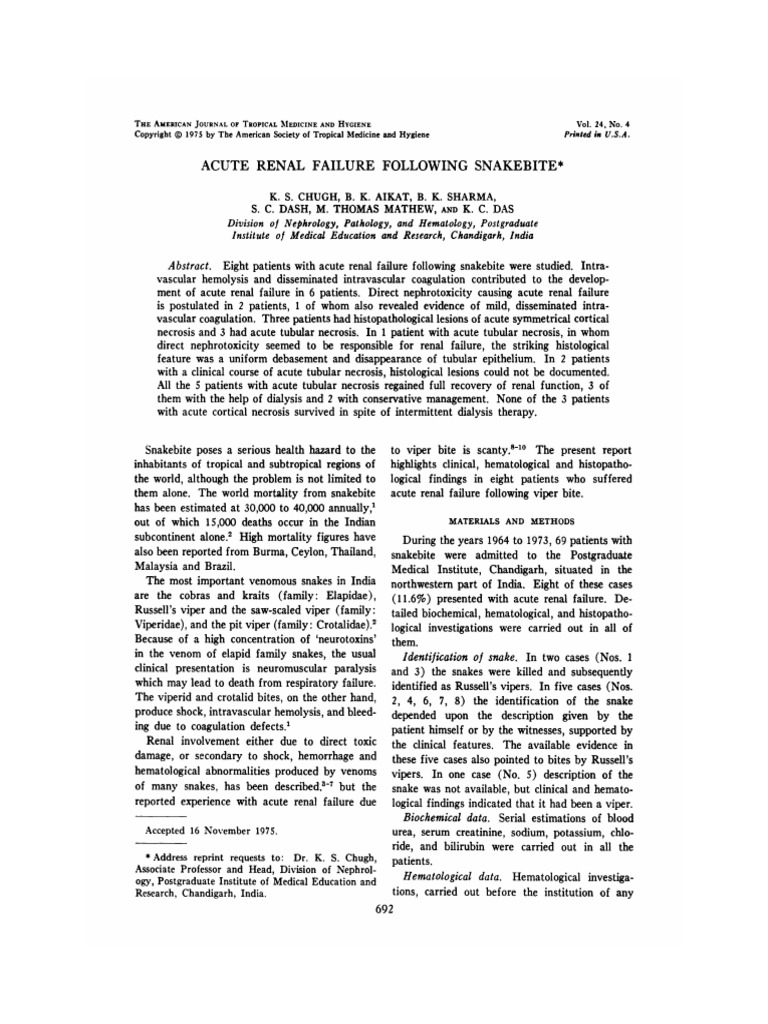 Aki Snake Bite | PDF | Kidney | Clinical Medicine