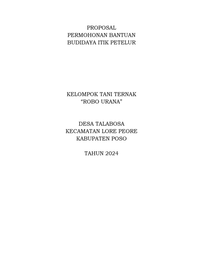 PROPOSAL ITIK (Miton) | PDF