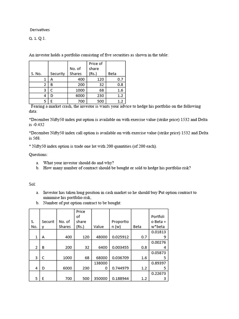 Numerical Derivatives | PDF | Futures Contract | Hedge (Finance)