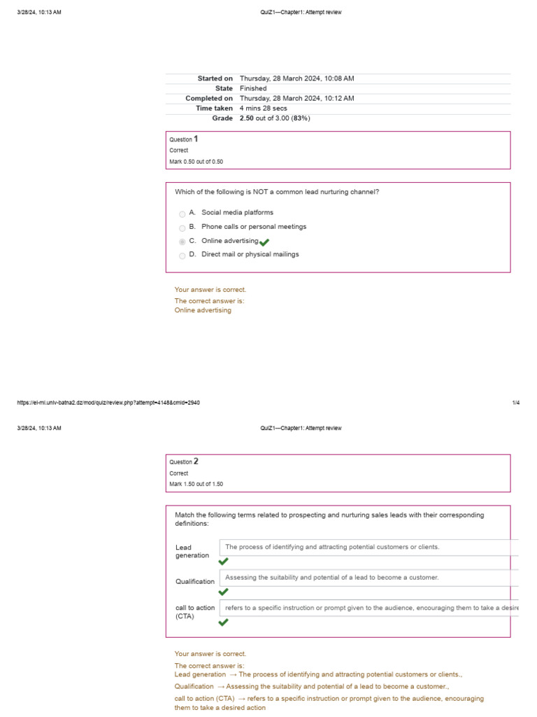 Chapter1_ Attempt review | PDF | Sales | Business