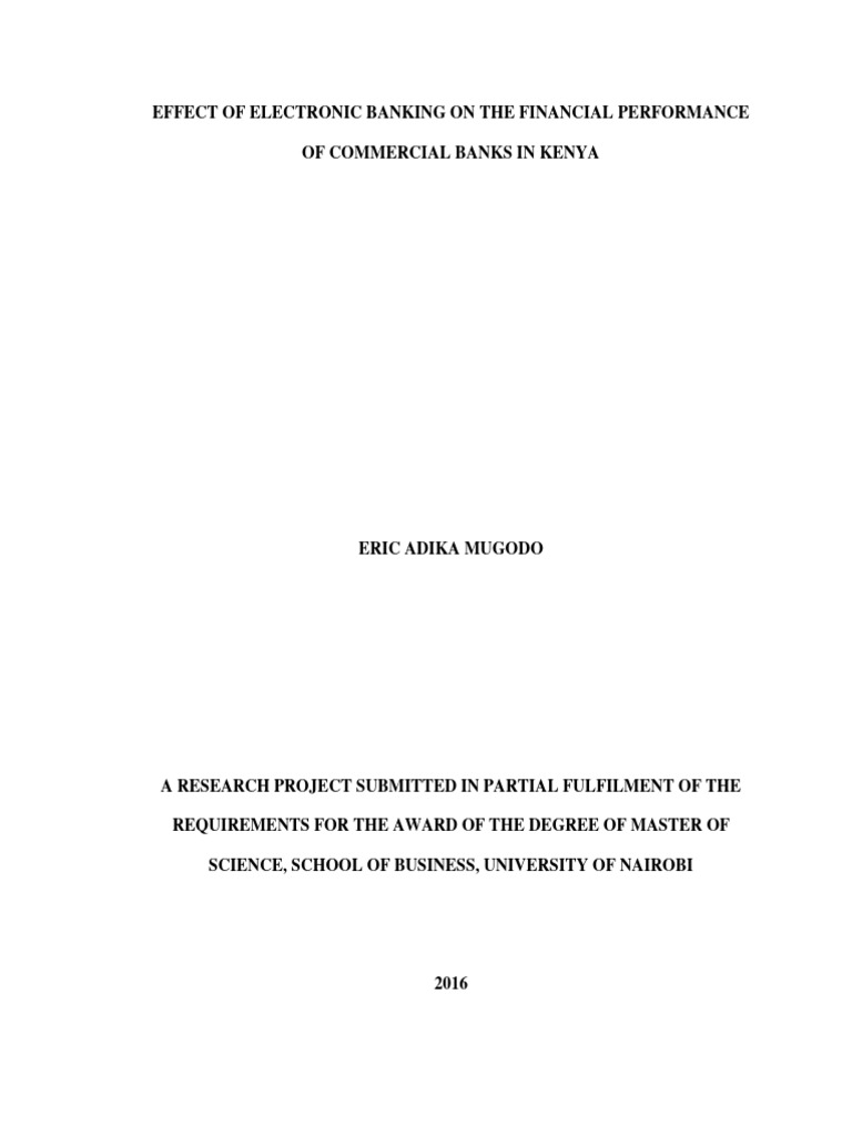 Eric Adika Mugodo - d63774232015 MSC Project | PDF | Banks | Online Banking