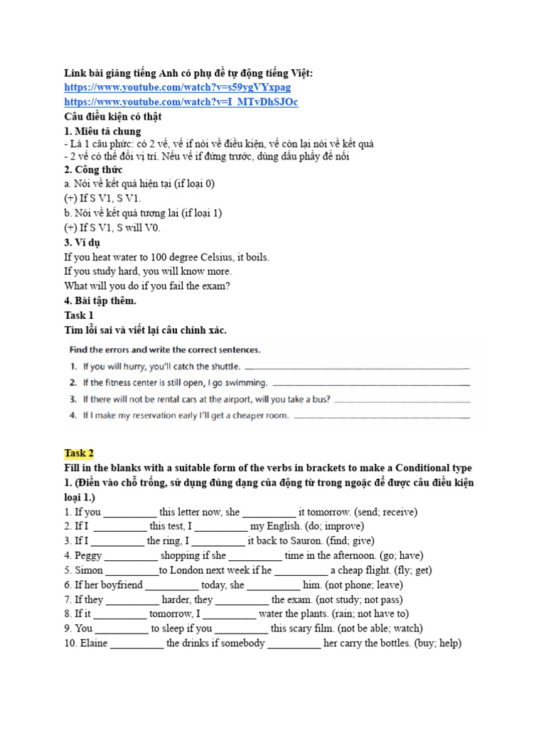 Grammar 2 - The Real Conditional | PDF