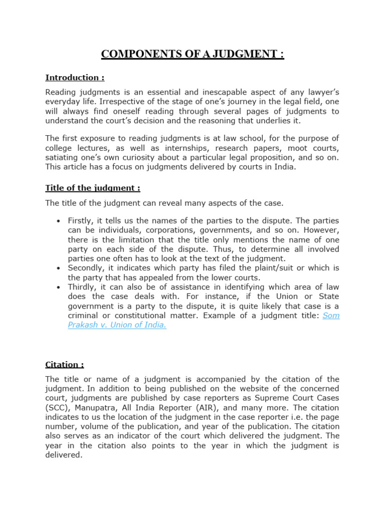 Components of A Judgment | PDF | Judgment (Law) | Appeal