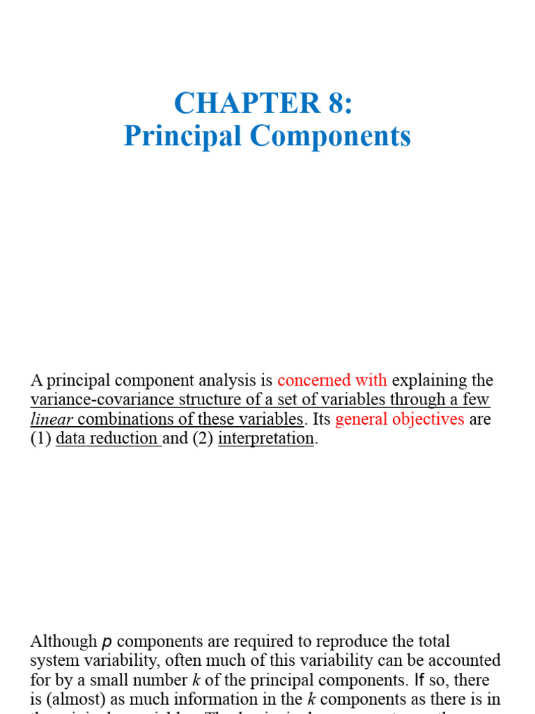 Ch8-Principal Components | PDF | Principal Component Analysis ...