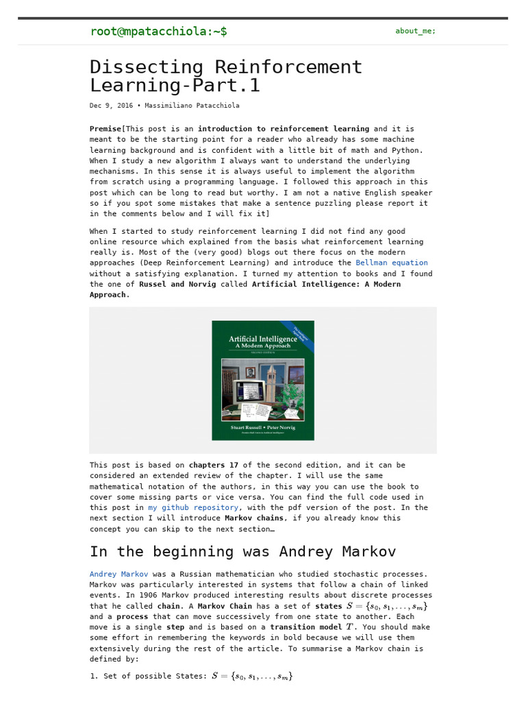 Dissecting Reinforcement Learning-Part8 | PDF | Markov Chain | Matrix (Mathematics)
