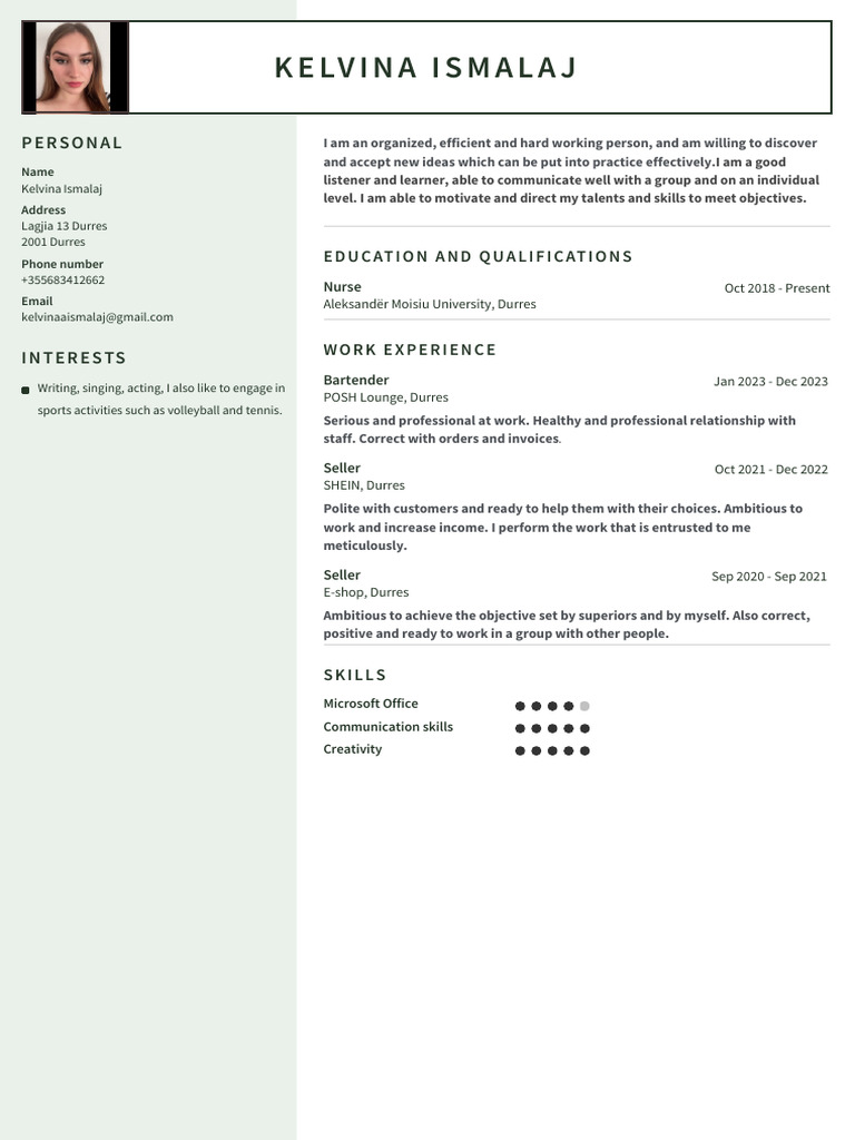 CV 2024 | Download Free PDF | Behavior Modification | Human Communication