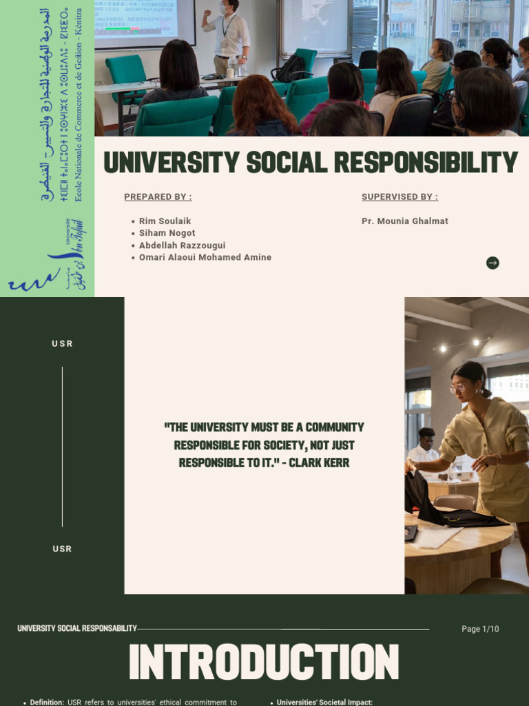 University Social Responsibility | PDF | Corporate Social ...