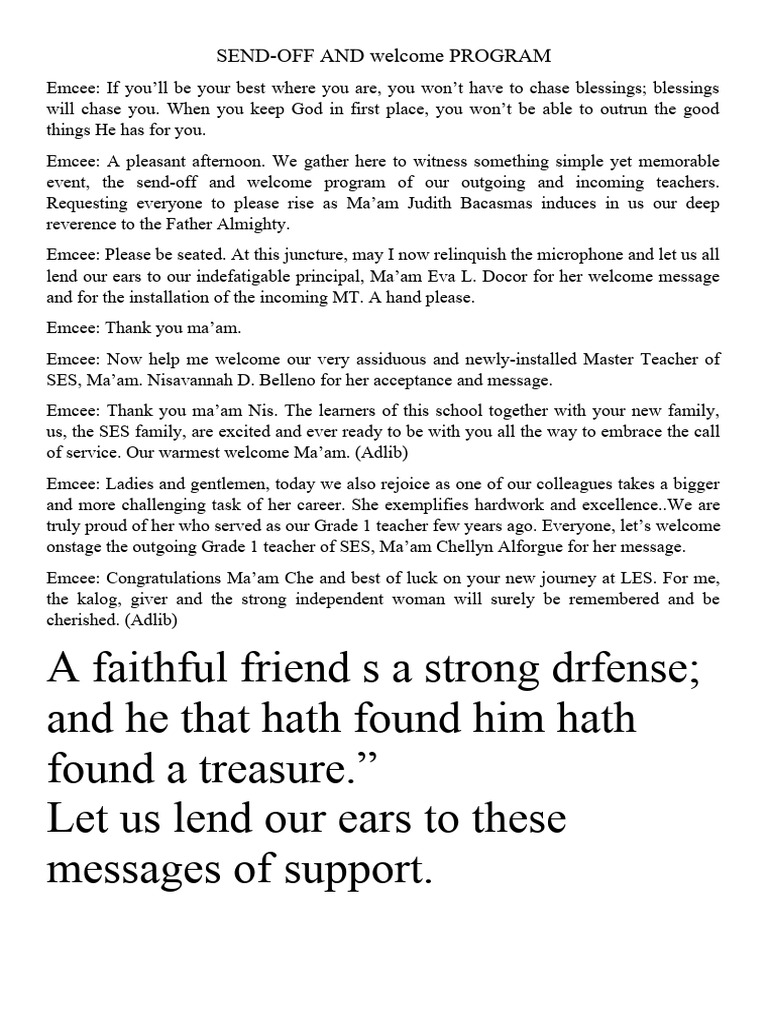 Send Off and Installation Program-Script | PDF