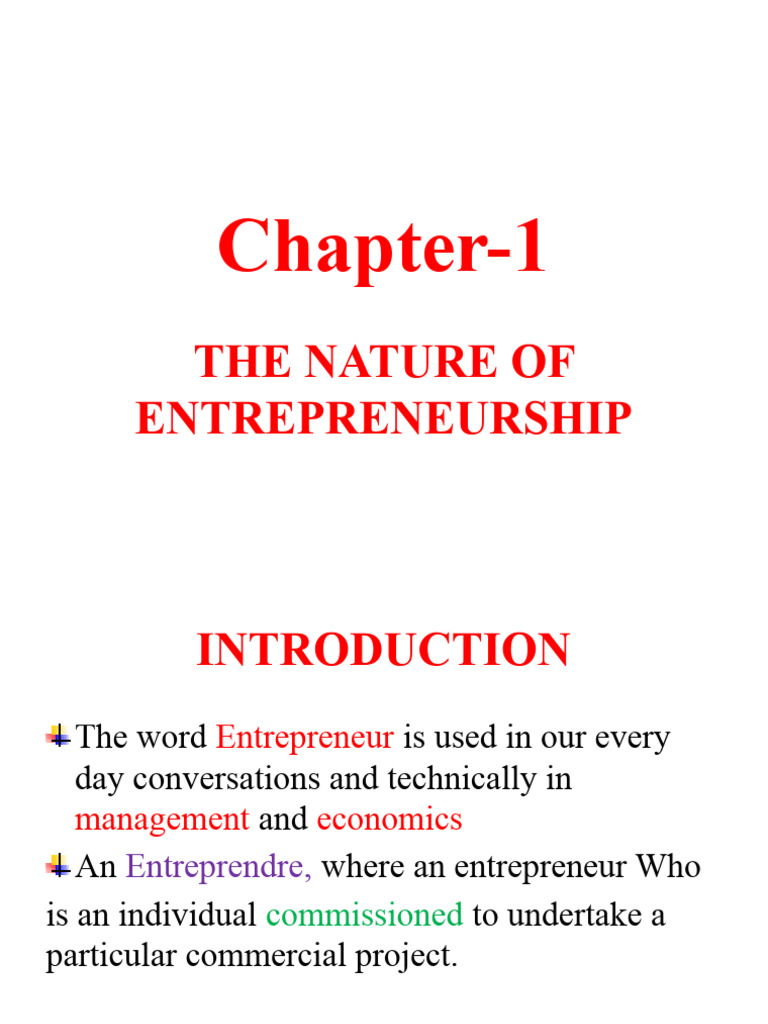 Chapter 1 | PDF | Entrepreneurship | Economics