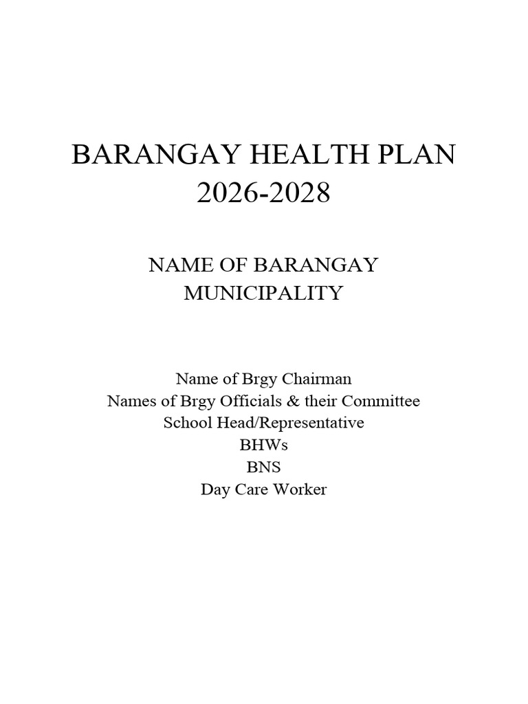Brgy Health Plan | Download Free PDF | Infant Mortality | Mortality Rate